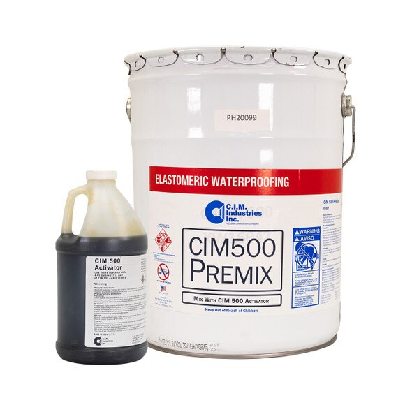 CIM 500 Durable Waterproofing Membrane 5 Gallon Unit w/ Premix and ...
