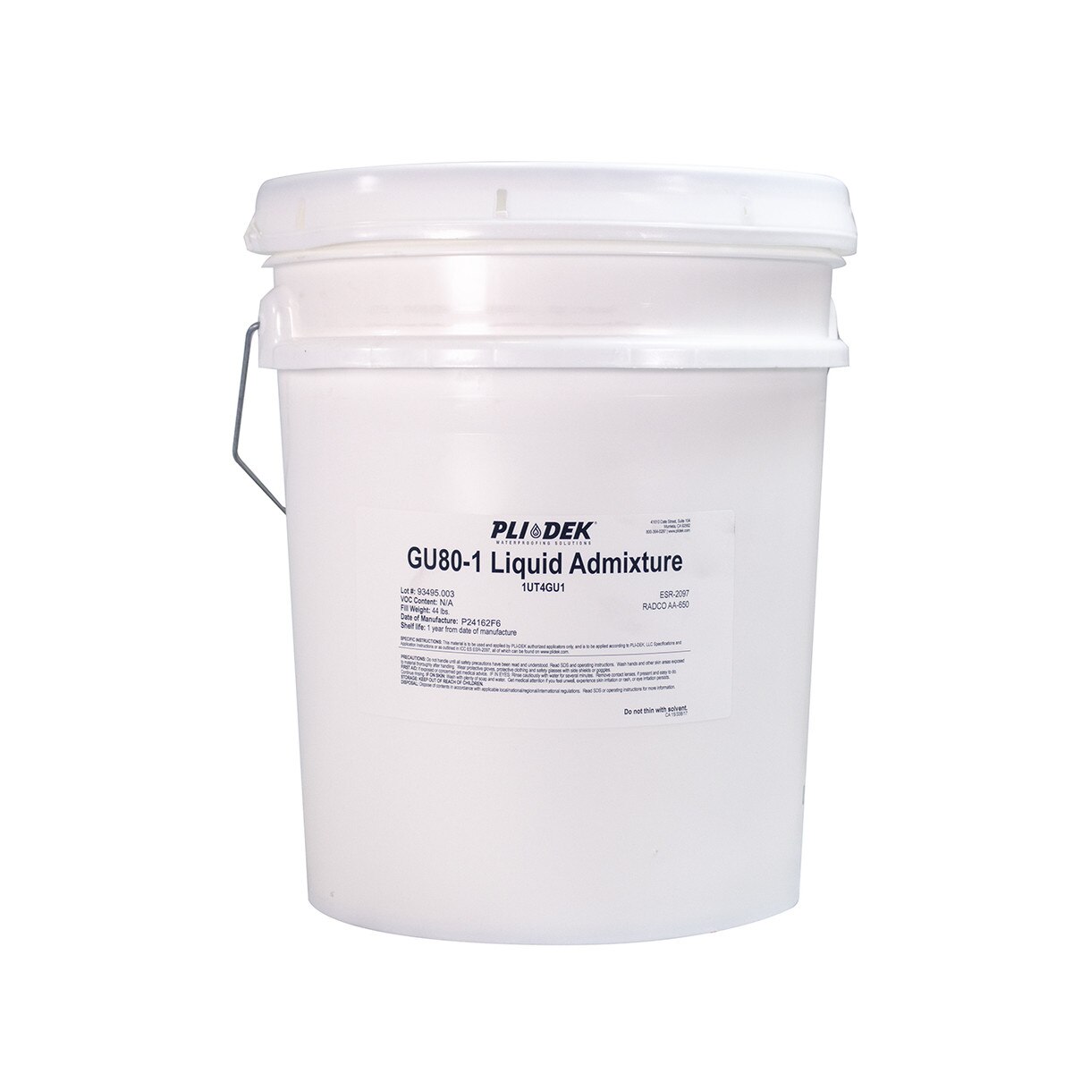 PLI-DEK GU80-1 Liquid Admixture 5 Gallon Pail | Sunshine Supply